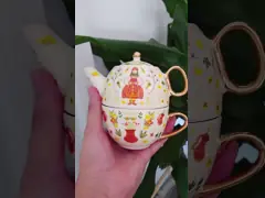 Single Teapot And Cup Set Porcelain Individual Tea Set With Wedding Gift Cup And Saucer