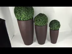 Round Lightweight Fiber Clay Garden Planters