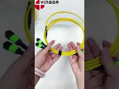 China 12 Fiber MTP Steel Armored Fiber Optical MTP MPO Cable Round , MTP Patch Cord for sale