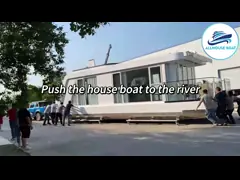 China Customized Double Deck Luxury House Boat Floating Home For Hosting Party for sale