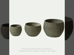 Lightweight and Sturdy Fiber Clay Planter Easy to Move and Perfect for Any Space