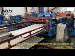 Test Run of 845 Roof TIle Roll Forming Machine with Stacking Machine