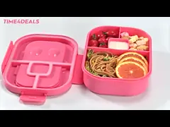 Plastic 4 Compartment Lunch Containers 1300ML Food Safe With Cutlery