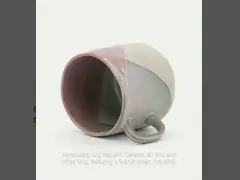 China Ceramic 3D Pink and White Mug Ceramic Coffee Milk Mug with 3d reactive glaze for sale