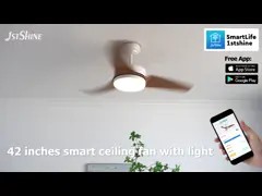 42-Inch Ceiling Fan with Plastic and Wood-Grain Blades – 3-Color LED Light