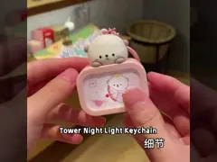 China Beaver Tower Custom NFC Keychain Night Light Keychain PVC And Alloy Cute for sale