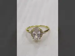 Diamond 18K Gold Plated Rings Size 5 - Size 10 Women Engagement Ring