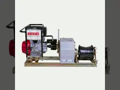 Cable Pulling Winch Machine 5 Ton Gasoline Belt Continuous Grinding