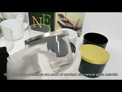 Candle glass cup and lid display