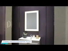 Bathroom Decoration Makeup Wall Mounting Vanity Framed LED Mirror With Temperature Display