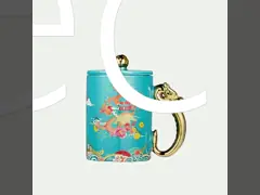 Ready To Ship In Stock Durability Gold Handle Round Coffee Mug Customized Number Of Pieces