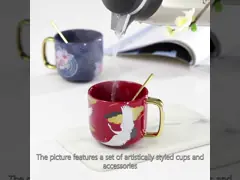 China Ready To Ship In Stock Red Blue Pink Mug Gold Handle Asian Chinese Style Decal Ceramic Mugs With Handpaint Handle For Lover Gift for sale