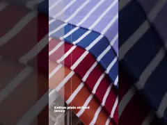 Plain Jersey 175gsm Striped Knit Cotton Fabric Single Face For T Shirt