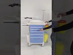 China Hospital Medication Cart with Side Hooks & Waste Disposal - 750×475×920mm Dimensions, Multiple Drawers for sale