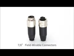 Conector de 7/8' para aplicaciones eléctricas 9A hilo de corriente nominal 7/8-16UN conectores circulares