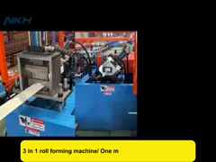 China Three Sides Roll Forming Machine 3 in 1 Roll Forming Machine stud/ track/ tunnel/ channel/door frame roll forming machine One machine for multiple products for sale