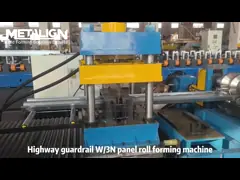 China W Beam Roll Forming Line Machine With Hydraulic Flying Cut And Reinforced Dual Leveling System for sale