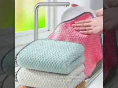 China KILINE Multipurpose Kitchen Supplies Microfiber Wire Dishcloth Non Scratch Layer Double Sided Silver Cleaning Cloths for sale