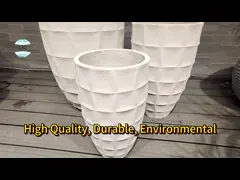 Hand Carved Fiber Cement Pot Frost Resistant and Multi-functional Finishing