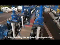 China Gearbox Driven PU Foam Roll Shutter Door Machine Line With Heating for sale