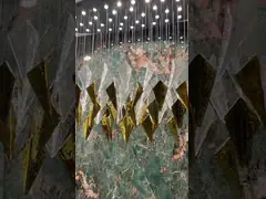 3000K-6500K Color Temperature Crystal Chandelier LED Ring for Modern Hotel Lobby Staircase Villa