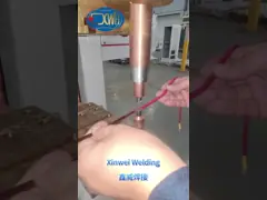 Welding copper terminal with fixed spot welding machine