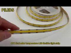 China Double Color Temperature12V 24V COB LED Strip Flexible 5mm 8mm 10mm14W/M with 160° CCT Tunable 624led/m LED Cob Strip Light for sale