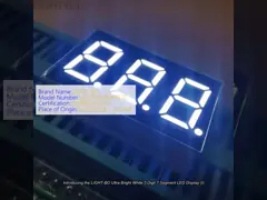 Ultra Bright White 3 Digit 7 Segment LED Display 0.36