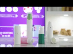 China A024 white bottle and white cap with silver line PP airless bottle for serum lotion for sale