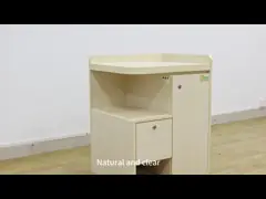 China Modern Wooden Hospital Bedside Cabinet Double Shelf Patient Bedside Cabinet for sale