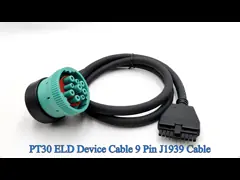 중국 PT30 ELD 장치 케이블 9 핀 J1939 전자기 기록 장치 전용 케이블 북미의 중량 트럭 판매용
