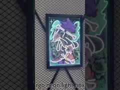RGB neon light box can change the color of the light box freely.