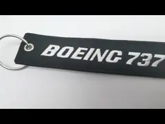 BOEING 737 Black Embroidery Keychain