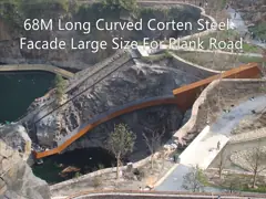 68M Long Curved Corten Steel Facade Large Size For Plank Road