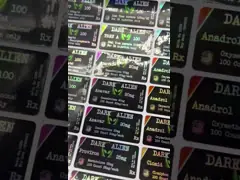 China Clomid 50mg Customized Plastic Bottle Labels , Vial Labels With Black Background Laser Words Printing for sale