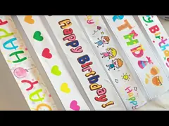Happy birthday printed cotton ribbon