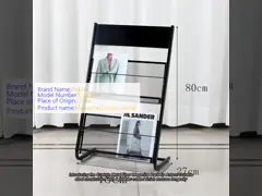 Powder Coated Metal Wire Display Racks Steel Brochure Display Stand Literature Rack 126cm