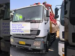 China USED SANY 48m pump truck in Mercedes Benz chassis Concrete Pump Construction Machine for sale