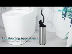thin lid round toilet brush and holder set