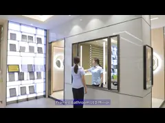 Magnifying LED Clock Display Mirror Light for Custom Design Finishing in Hotel Bathroom