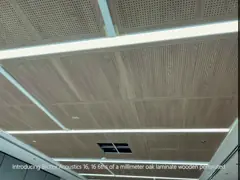 16/16/6mm Oak Laminate Wooden Perforated Acoustic Panel Ceiling Tiles Soundproofing Board