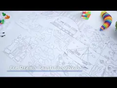 China DIY Coloring Pre Printed Canvas Pre Stenciled Painting Kits For School Classroom Activities for sale