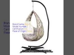 Comfortable Hammock Swing Chair in Black for Home Furniture Iron Tube Frame
