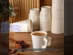 Biodegradable Disposable Paper Cup With Handle for hot Drink with a Secure Grip