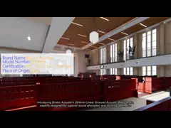28/4mm Church Celing Tiles Linear Grooved Acoustic Wall Panels Sound Absorption Board