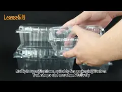 China Clamshell Disposable Plastic Food Containers Recyclable Clear PET Bakery Box for sale