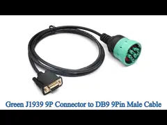 China Deutsch Type 2 Round J1939 9 Pin to RS232 D-sub DB9 Cable for sale