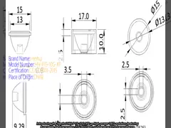 8 Angoli di illuminazione Φ15mm Dimensione 3030/3535 LED di alta potenza Resistenza all'acqua Peso leggero Lente singola