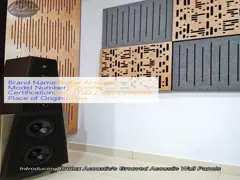 China Wooden Ceiling Tiles Grooved Acoustic Wall Panels Sound Absorption Isolation Board for sale