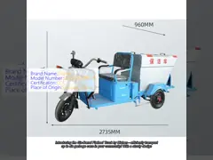 Six-barrel flatbed truck to transport 6 garbage cans street community